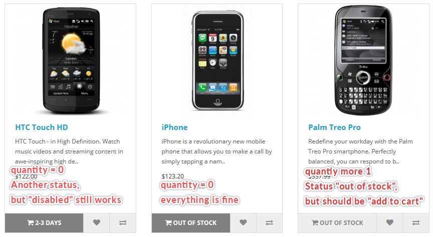 Opencart Only Out Of Stock On The Add To Cart Button When The Quantities 0 Stack Overflow